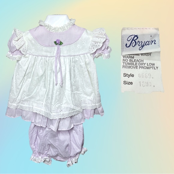 Bryan | Dresses | Vintage Bryan Purple White Checkered Short Sleeve ...